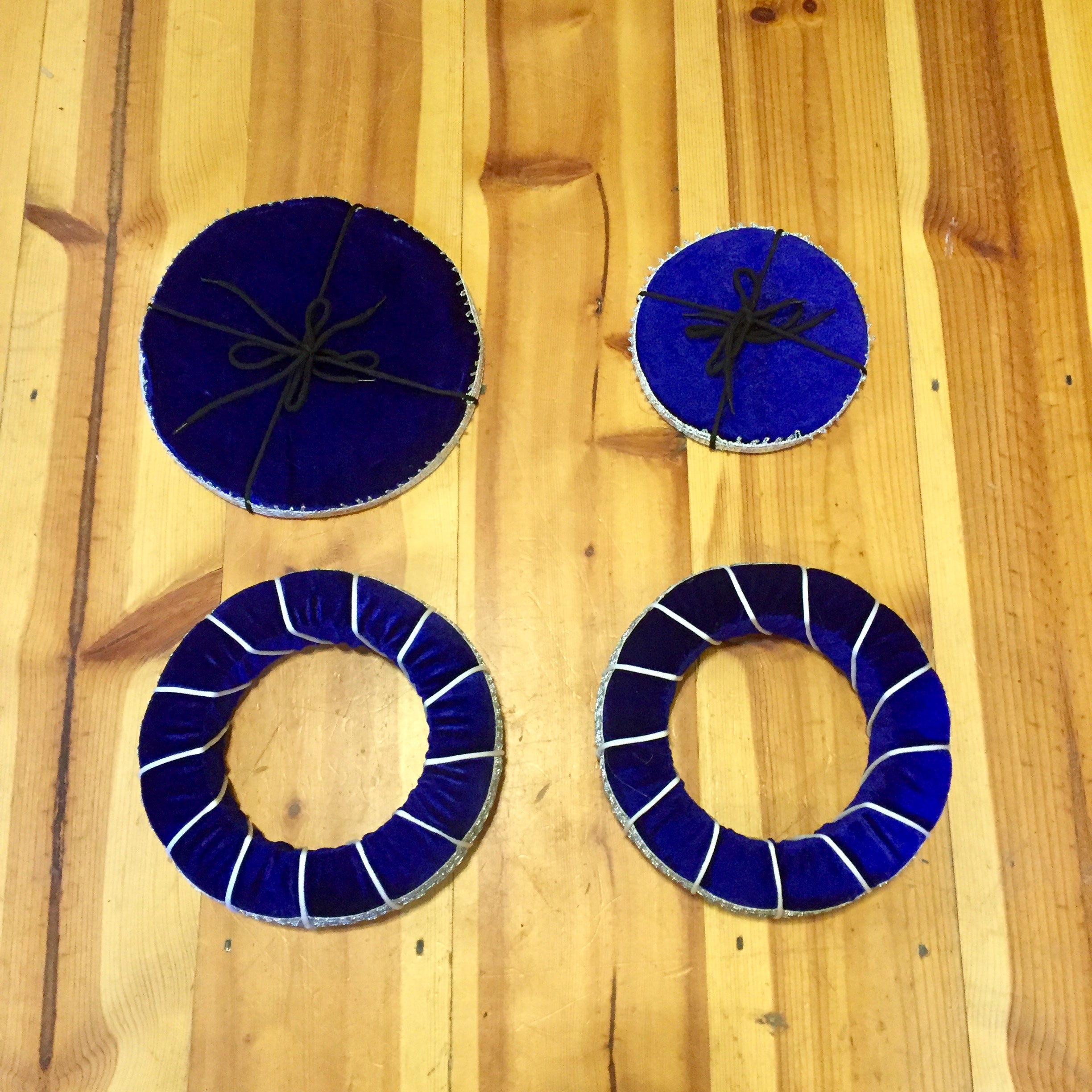 Tabla Cushion And Cover Set - Blue/Silver – Old Delhi Music