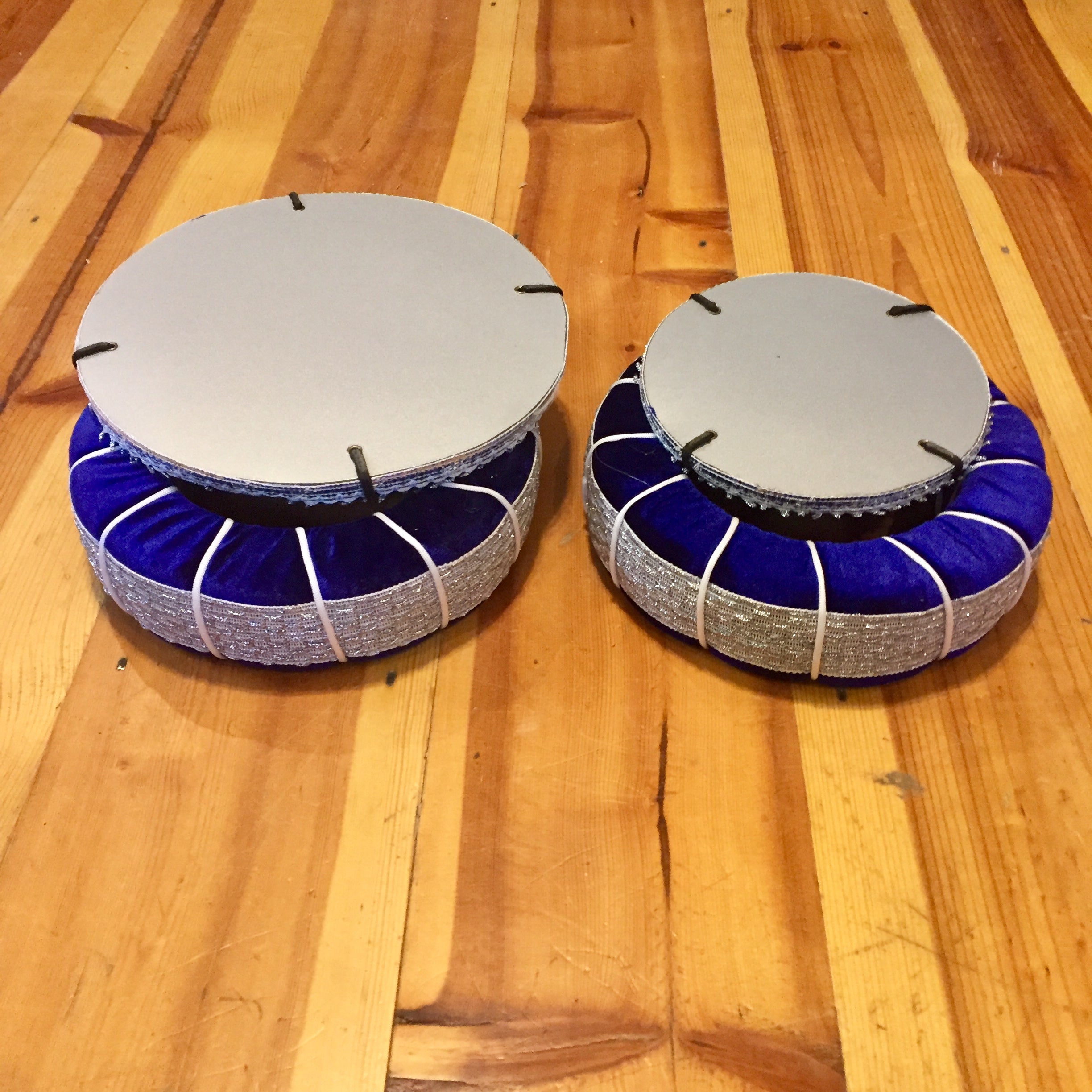 Tabla Cushion And Cover Set - Blue/Silver – Old Delhi Music